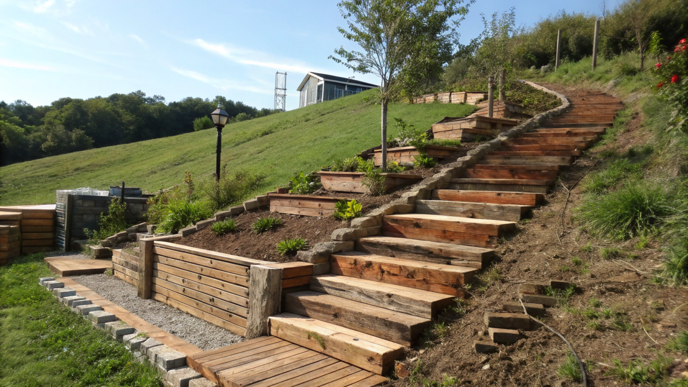 10 Easy and Cheap Steep Hill Landscaping Ideas for Steps, Rocks ...